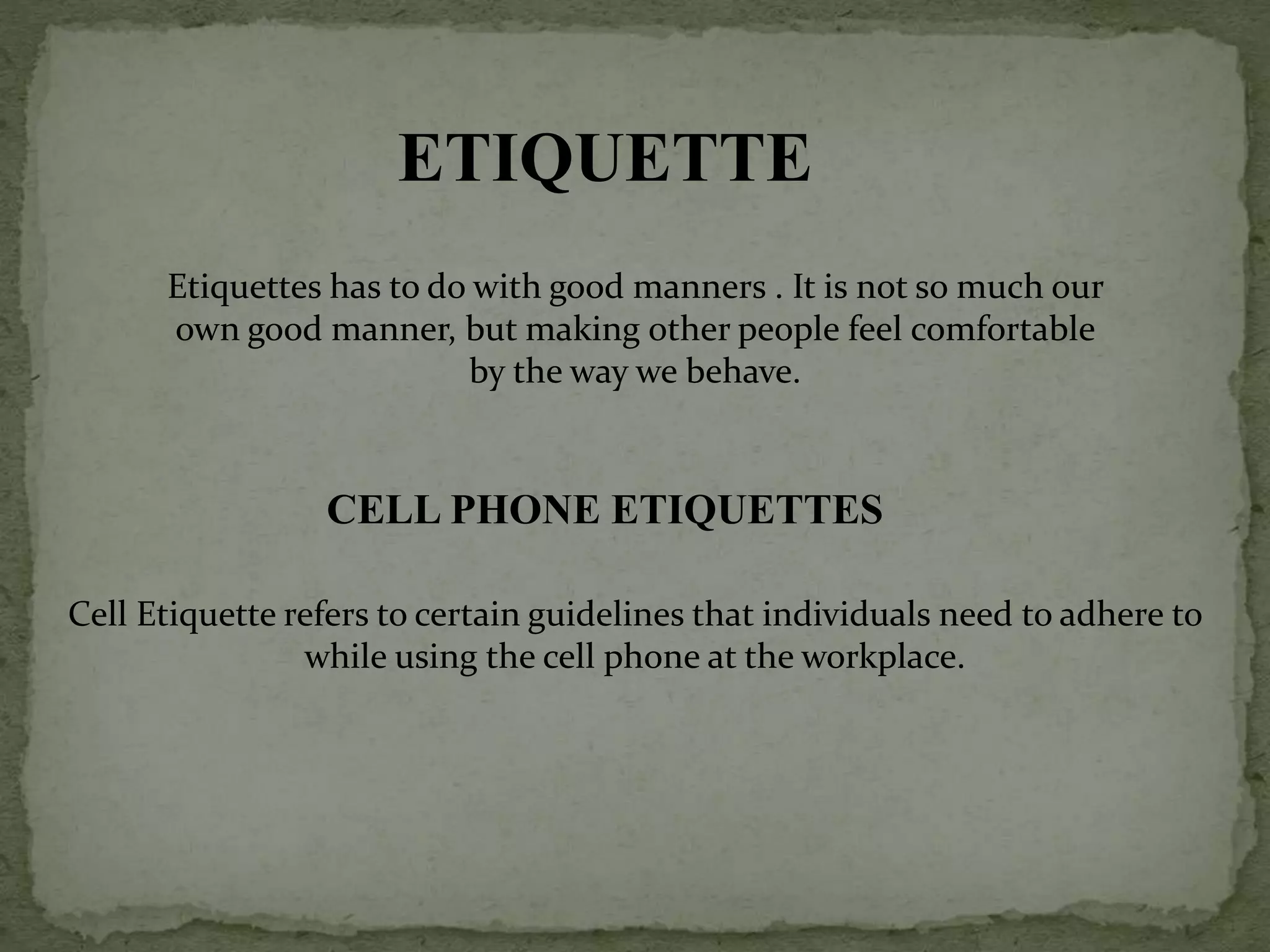 Cell phone etiquette | PPTX