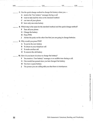 Cell phone multiple choice items | PDF