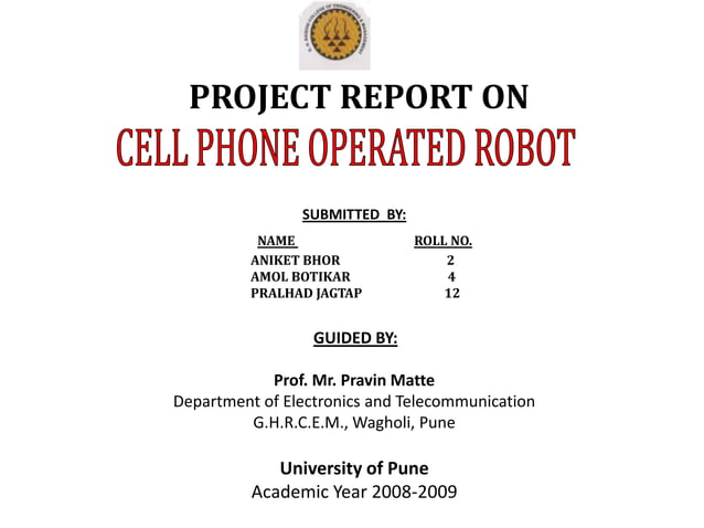 Cellphoneoperatedrobot 090508035359-phpapp02 | PPT