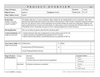 Cell Phone PBL | PPT