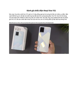 Đánh giá chiếc điện thoại Vivo Y21 | DOCX