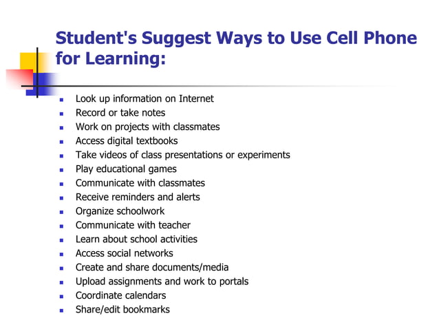 Cell Phone Usage Power Point | PPTX | Education