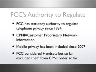 Privacy at the Handset: New FCC Rules? | PPT