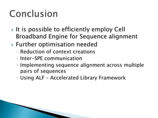 Cell Processor Based Sequence Alignment | PPTX | Computing | Technology & Computing