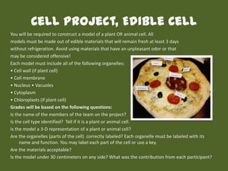 Cell project, edible cell | PPT