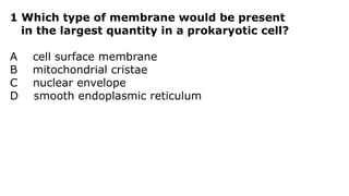 CELL QUIZ IN AS LEVEL BIOLOGY multiple choicepptx | PPTX