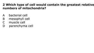 CELL QUIZ IN AS LEVEL BIOLOGY multiple choicepptx | PPTX
