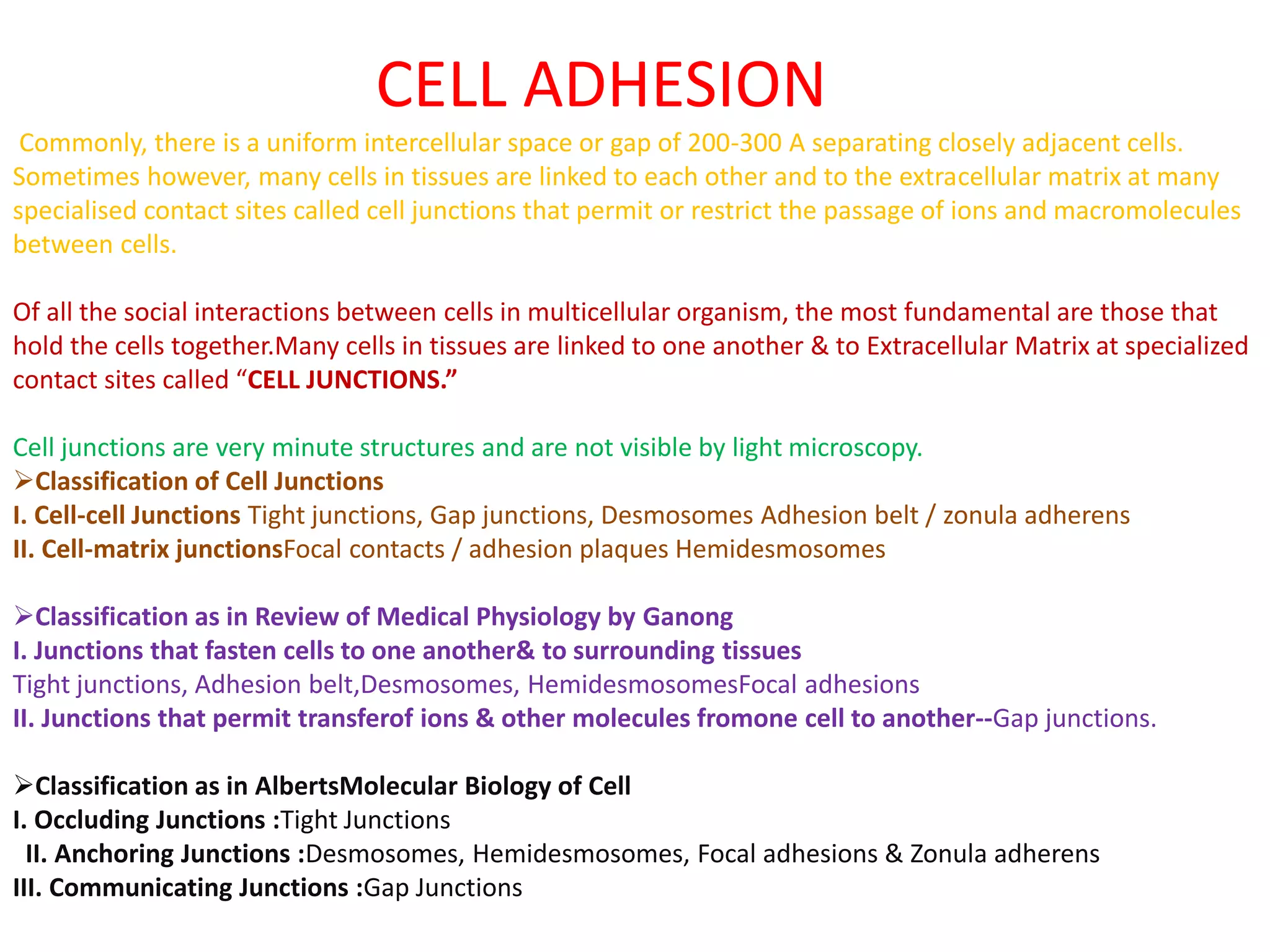 Cell recognition and adhesion | PPTX