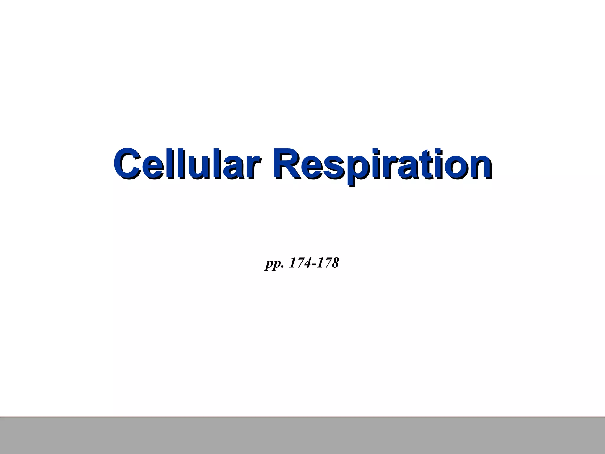 Cellular Respiration | PPT