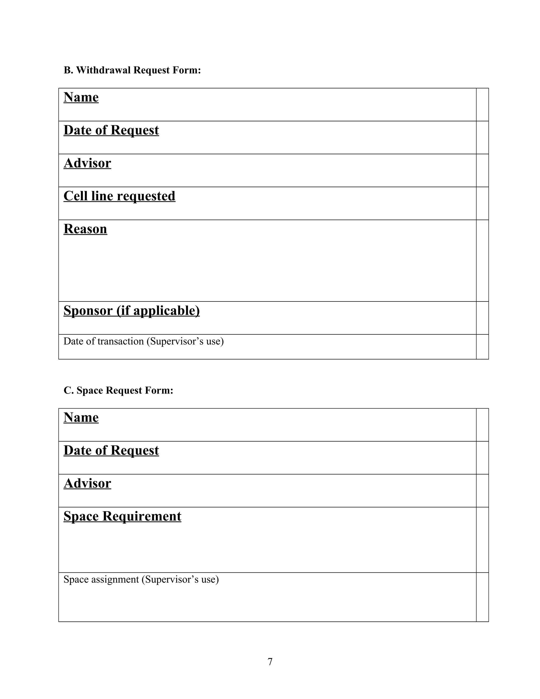 Cell respository guidelines | DOC