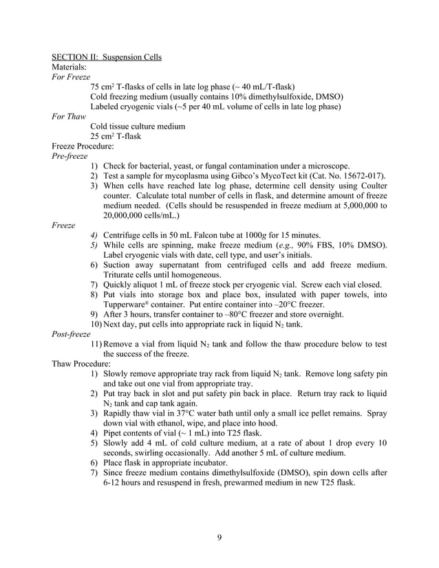 Cell respository guidelines | DOC