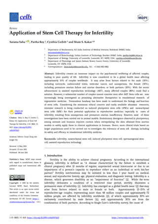 Infertility and stem cell As new method | PDF