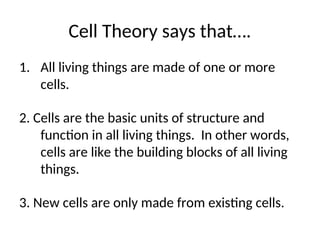 Cells: Cell Theory and Prokaryotic and Eukaryotic Cells.ppt