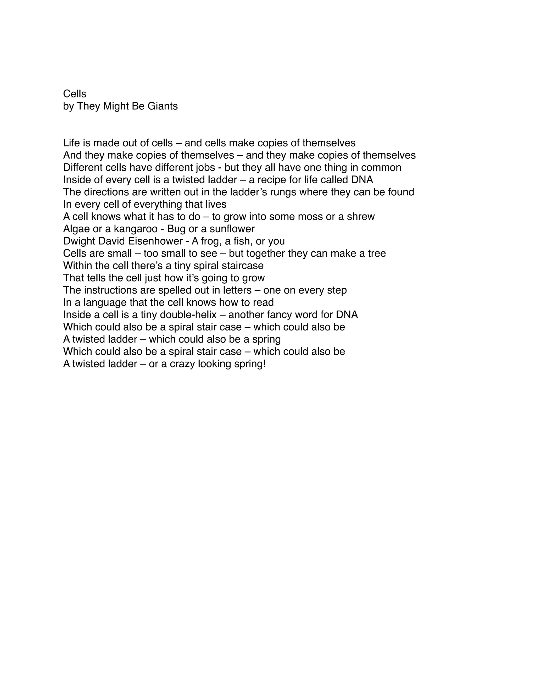 Cells songs-and-lyrics | PDF