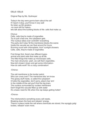 Cells songs-and-lyrics | PDF