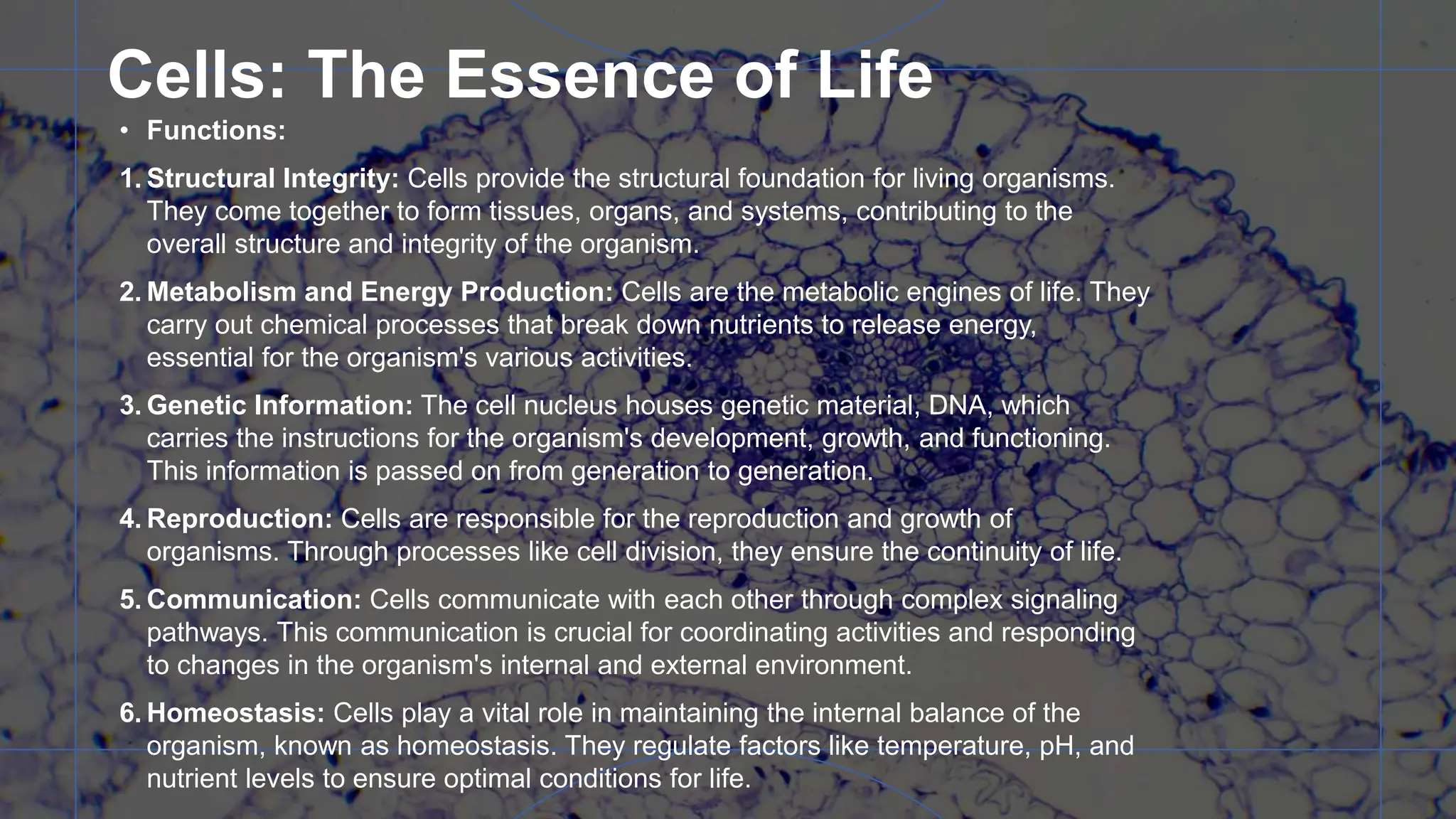 Cells (The basic unit of life) and Functions. pptx | PPTX