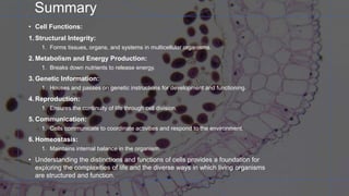 Cells (The basic unit of life) and Functions. pptx | PPTX
