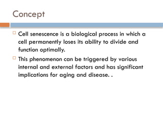 Cell Senescence - Introduction by Dr.M.Jothimuniyandi | PPT