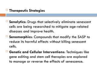 Cell Senescence - Introduction by Dr.M.Jothimuniyandi | PPT