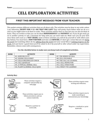 cells_exploration_activities.pdf for students | PDF