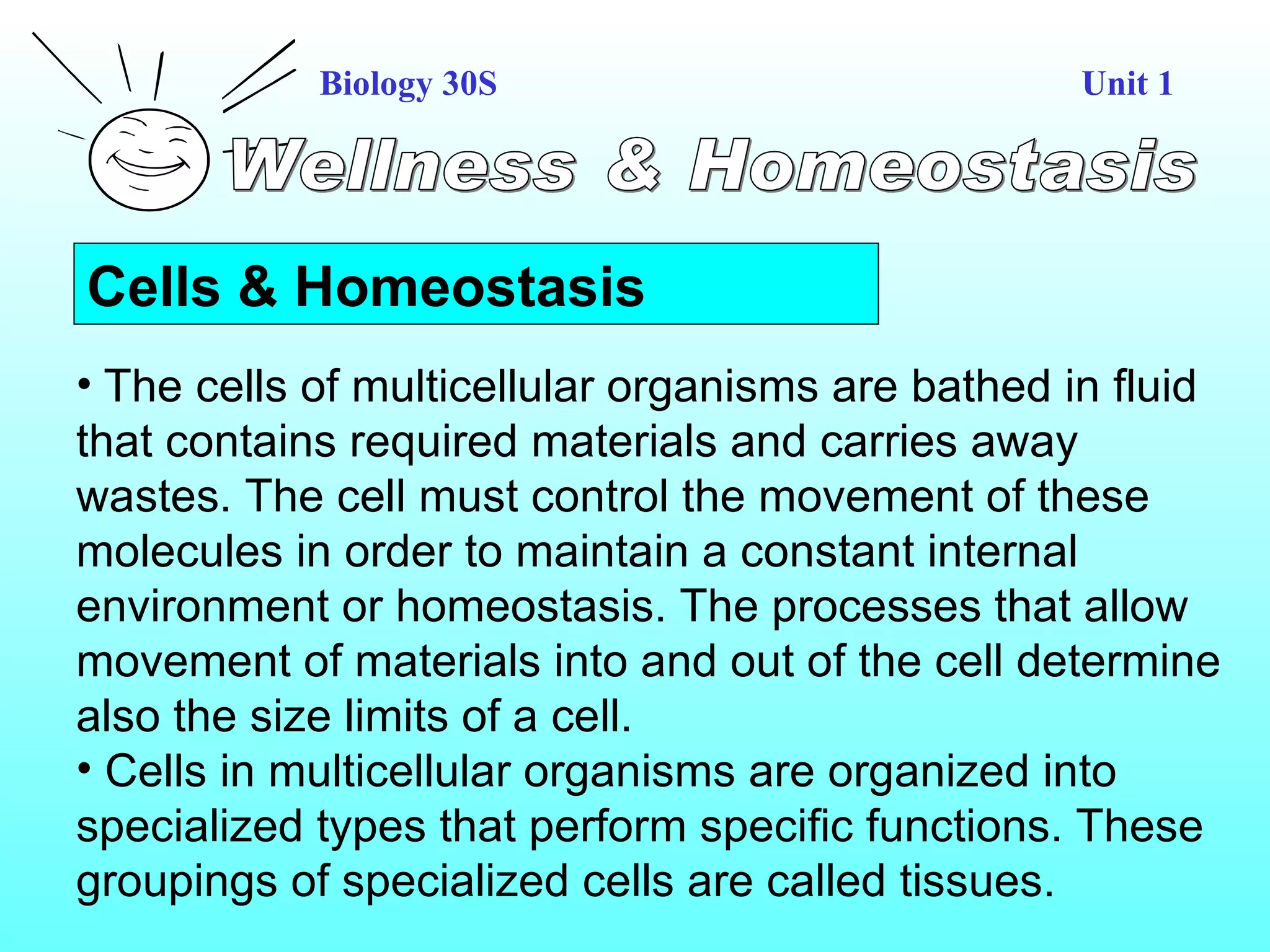 Cells & Homeostasis | PPT