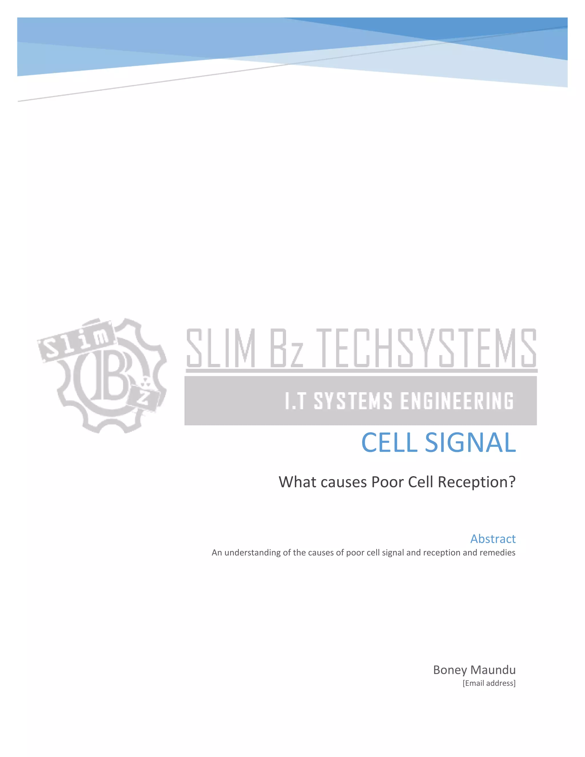 CELL SIGNAL - What Causes Poor Cellphone SIgnal.pdf