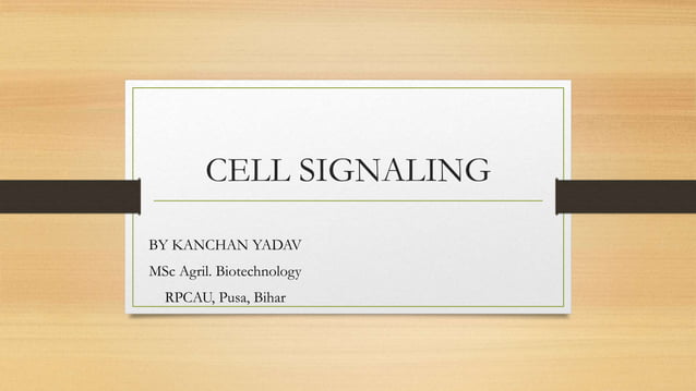 Cell signaling, cell biology | PPTX