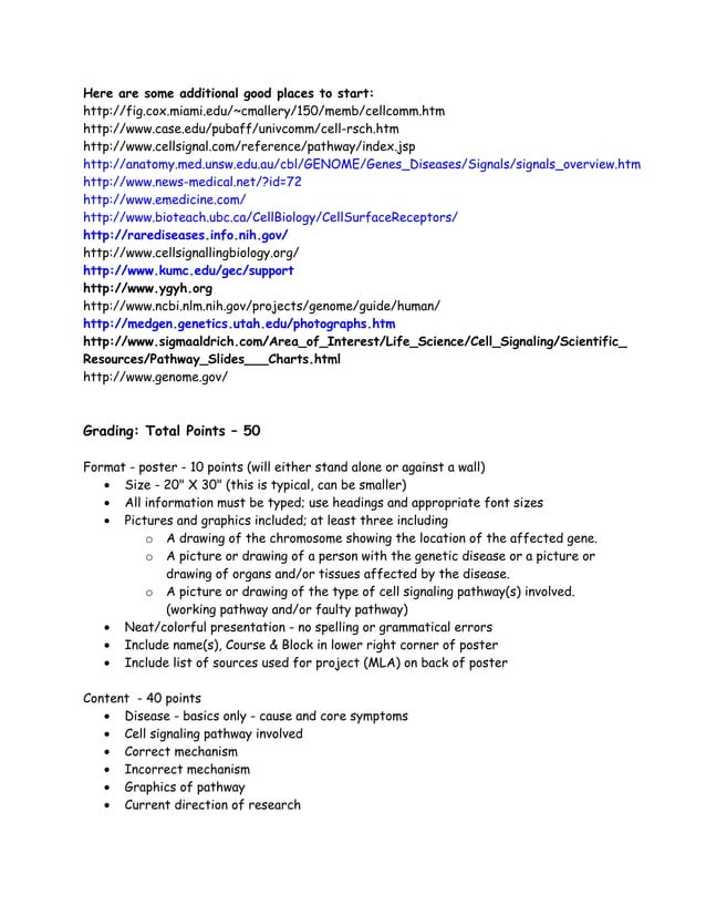 Cell signaling diseases_project[1] | DOC | Genetics | Science
