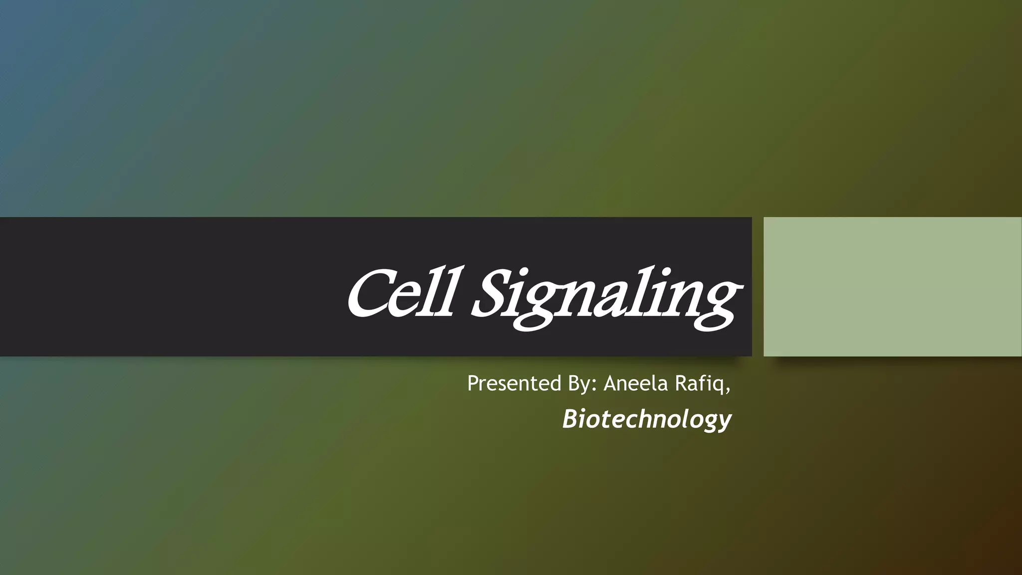 Cell Signalling Pathway (intra and extra cellular signalling) | PPTX