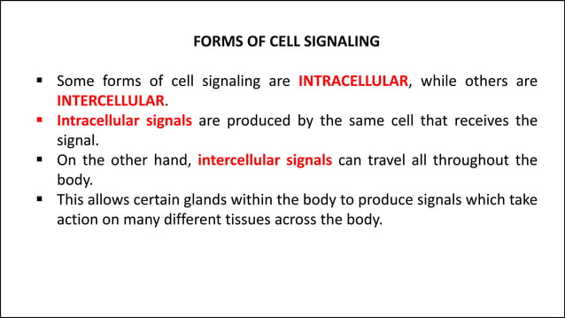 Cell signalling and its various types and signal molecules | PPTX ...