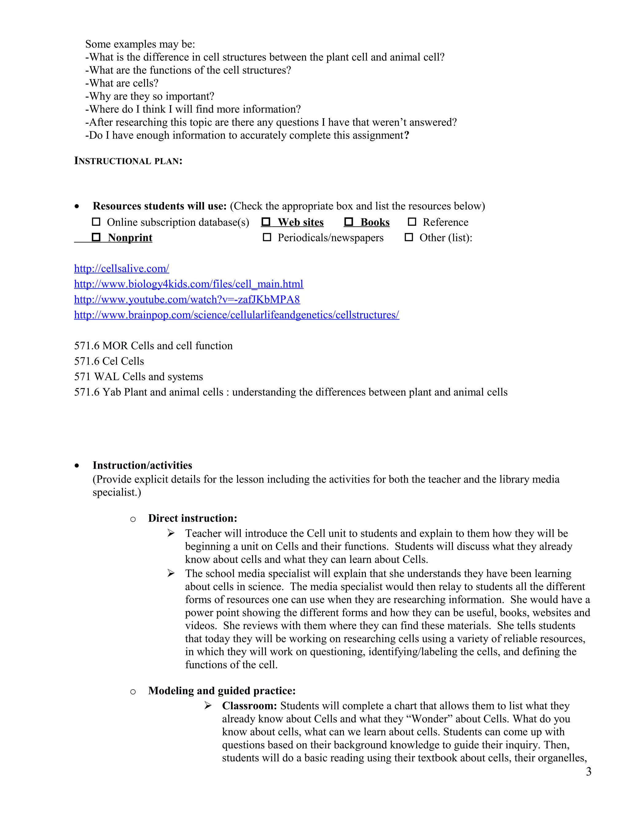 Information Literacy Lesson Plan | DOC