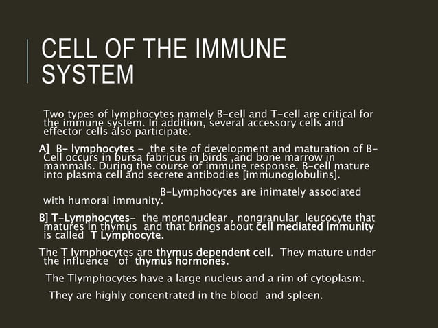 Cells & organs of immune system | PPT