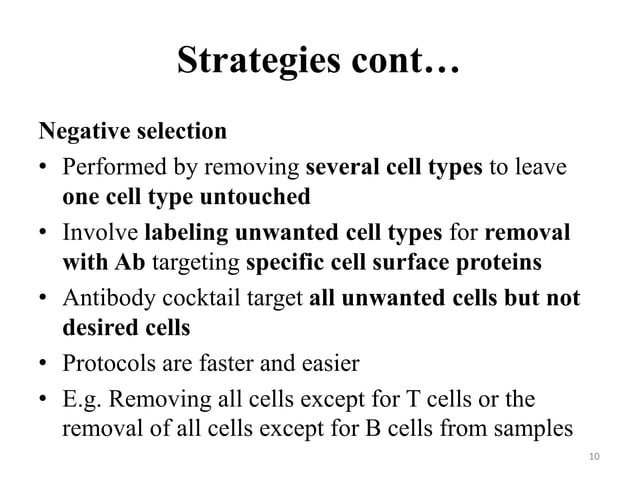 Cell sorting .pptx | Biological Sciences | Science