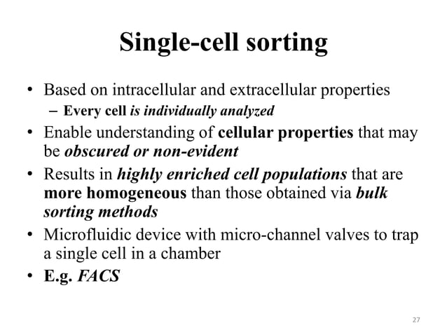 Cell sorting .pptx | Biological Sciences | Science