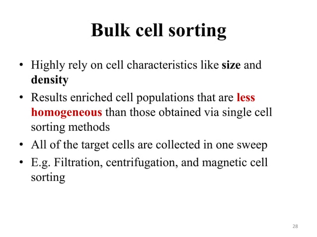 Cell sorting .pptx | Biological Sciences | Science