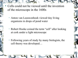 Cells part 2 cell theory | PPT