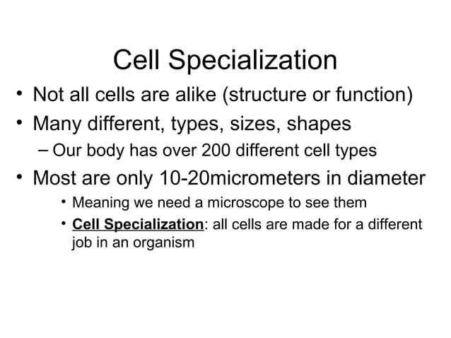 Cell specialization | PPT