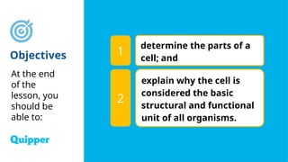 Cell structure grade 7 presentation (parts of a cell) | PPTX