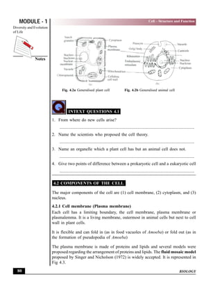 Cell structure and function | PDF