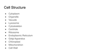 Cell structure and function | PPT