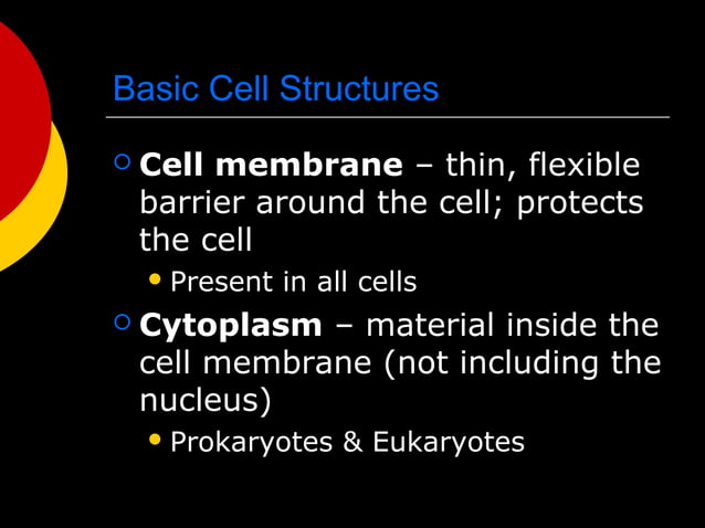 Cell structure and function (Miller and Levine Biology chapter 7) | PPT