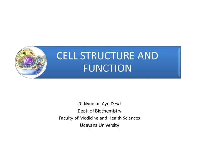 BASIC CELL STRUCTURE AND FUNCTION --PPDS | PPT