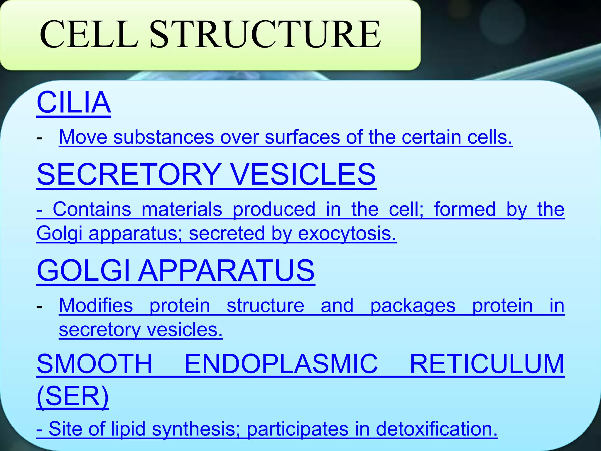 Cell structure and functions | PPTX