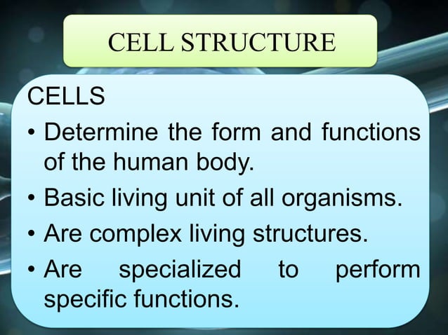 Cell structure and functions | PPTX