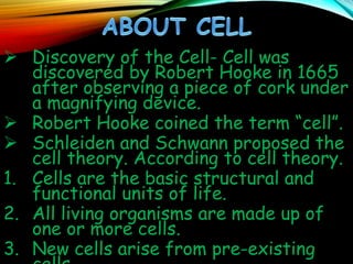 Cell structure and it’s functions | PPTX