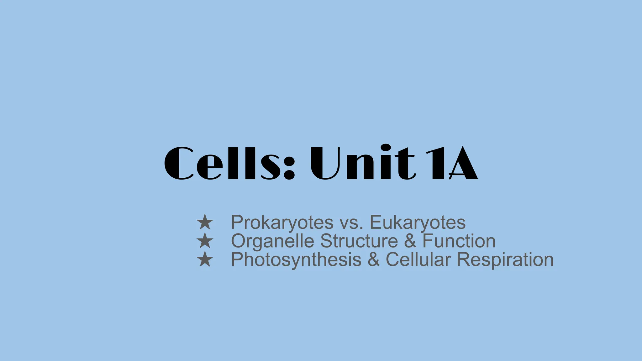 High School Biology - Cells Unit: Structure & Function | PPT