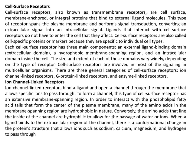 Types of receptors | PPTX | Biological Sciences | Science