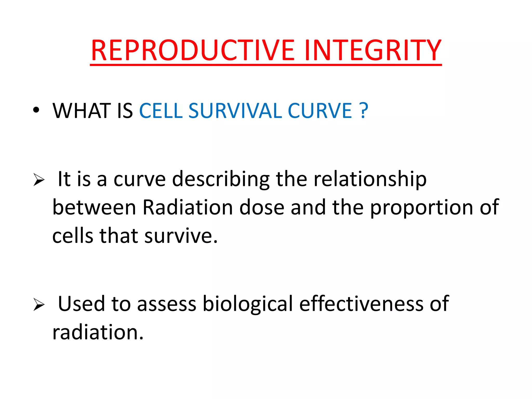 Cell survival curves- Radiobiology | PPTX