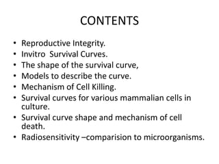 Cell survival curves- Radiobiology | PPTX
