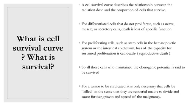 Cell survival curves | PPTX